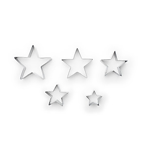Fox Run Star Cookie Cutter Set, Set of 5, Silver