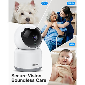 ANNKE Crater 2-2K WiFi Pan Tilt Smart Security Camera, Upgraded 3MP Baby/Pet Monitor, Indoor IP Camera 360-degree with Two-Way Audio, Human Motion Detection, Cloud & SD Card Storage, Works with Alexa