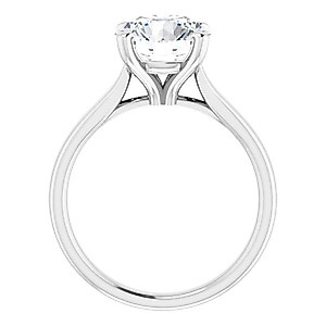 Moissanite Ring 10K Solid White Gold Handmade Engagement Ring 2.50 CT Round Cut Moissanite Diamond Solitaire Wedding/Bridal Rings for Women/Her Propose Ring By Rivaan Jewel (7)