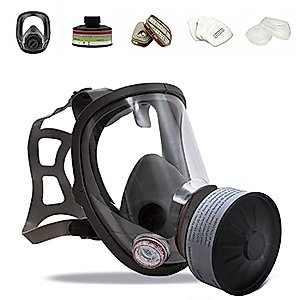 Full Face Respirаtor, Compatible with 40 mm Filter Canister and Activated Carbon Air Filter for Industrial, Welding, Polishing, Chemical Handling, Painting