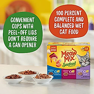 Meow Mix Seafood Selections Wet Cat Food, Variety Pack, 2.75 Ounces Cup (Pack of 24)