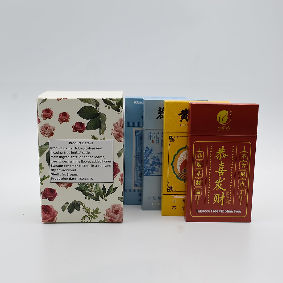 Wild Tea Herbal Cigarettes, Tobacco and Nicotine Free, 4 Packs, 80 Smokes