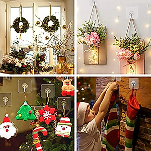 36 PCS Wall Hooks for Hanging Heavy Duty 22lbs(Max), Waterproof Removable Adhesive Hooks Wall Hangers without Nails Sticky Hooks for Hanging, Adhesive Wall Hooks for Door Key Bathroom Kitchen Hooks