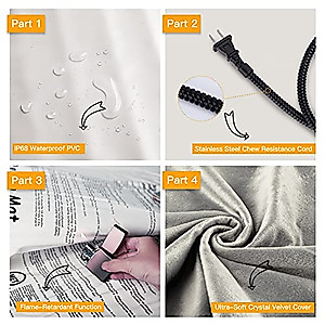 Toozey Pet Heating Pad, 6 Adjustable Temperature Dog Cat Heating Pad with Timer, Indoor Pet Heating Pads for Cats Dogs with Chew Resistant Cord, Electric Pads for Dogs Cats, Pet Heated Mat