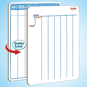 Dry Erase Long Division White Board,9 x 12 Multi-Digit Computation Double-Sided Dry Erase Board,Math Manipulatives White Board for Students,Classroom and Home,Small White Board Dry Erase (Division)