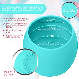 Sperric Silicone Mini Cups For Toddlers Baby Drinking Training Cup (2 Pack) 4.5 OZ (Green & Blue)