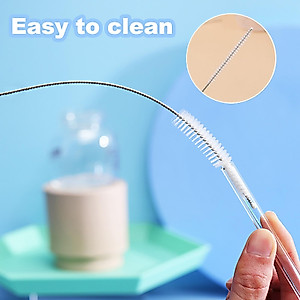 Straw Cleaner Brush for Stanley, 6Pcs Reusable Extra Long Straw Cleaner for 40/30/20 oz Stanley Mug, 10mm Wide Drinking Straw Cleaning Brush for Sippy Cup, Water Bottle and Tubes