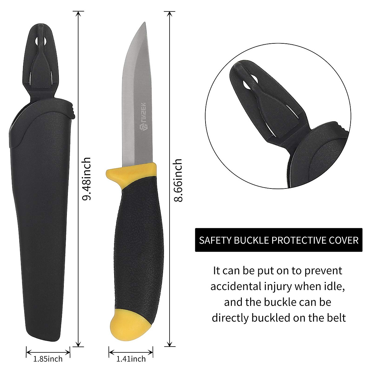 Linsen-outdoor Fixed Blade Knife With Sheath Camping Knife Outdoor 4 Inch Single Edge Blade Stainless Steel Sharpe Survival Knives For Garden Grafting