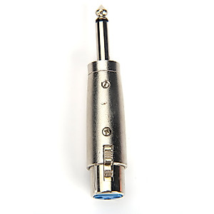 Devinal Professional 6.35mm 1/4 Inch Mono Male Plug to 3 Pin XLR Female Jack Stereo Audio Microphone Adapter Converter Connector