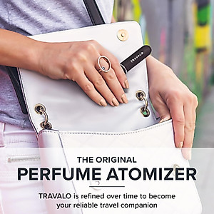 Travalo Classic HD Perfume Atomizer | Genie-S TSA Approved Travel Perfume Bottle Refillable | Reusable Airtight Easy-Fill Mini Pump Sprayer | Lightweight Elegant Design w/Volume Window | Black 0.17oz