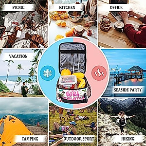 UTtitr Insulated Lunch Bag Who Loves Axolotls Reusable Lunch Box Portable Leak-Proof Lunch Container Meal Prep Organizer Cooler Bag With Bottle Holder For Men Women Work Friends Picnic Hiking Camping