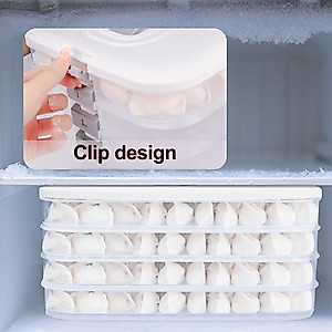 Liatinbo 4-Layer cookie carrier with lid and handle,dessert carrier dumpling container cookie transport storage container (4-Layer white)