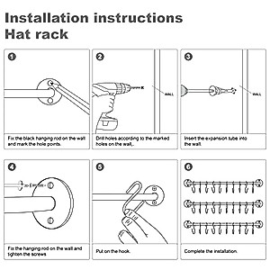 Mkono Set of 3 Hat Rack for Wall Baseball Cap Organizer Holder with 30 Hooks Modern Metal Hat Storage Display Rack Wall Mount Cowboy Hat Hooks Rack for Closet Bedroom Organize