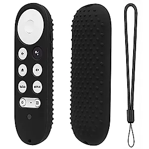 Silicone Case for Chromecast with Google TV 2020 Voice Remote Protective Cover for 2020 Chromecast Voice Remote (Black)