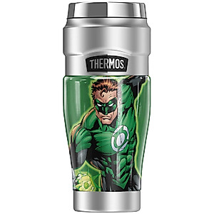 Green Lantern Character, THERMOS STAINLESS KING Stainless Steel Travel Tumbler, Vacuum insulated & Double Wall, 16oz