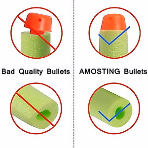 AMOSTING Refill Darts 100PCS Bullet for Nerf N-Strike Elite 2.0 Zombie Strike Rebelle - Green with Storage Bag