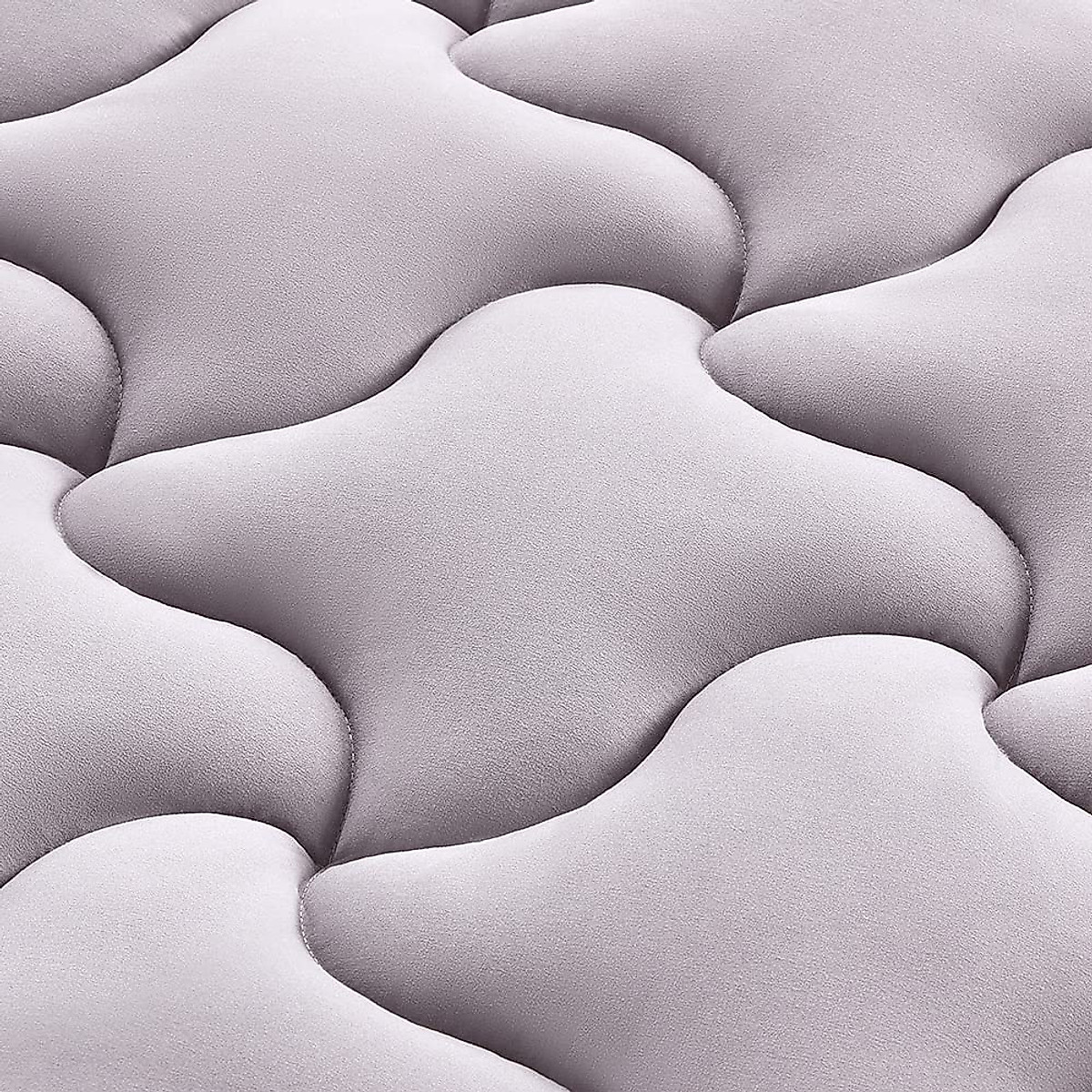 SLEEP ZONE Mattress Topper Twin, Cooling Mattress Pad, Quilted Fitted Mattress Cover, Machine Washable Mattress Protector, Soft Fluffy Down Alternative, Deep Pocket 8~21 inch (Grey, Twin)