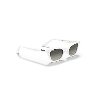 Ray-Ban Junior Girls' RJ9099S Miss Burbank Cat Eye Sunglasses, White/Grey Gradient, 45 mm