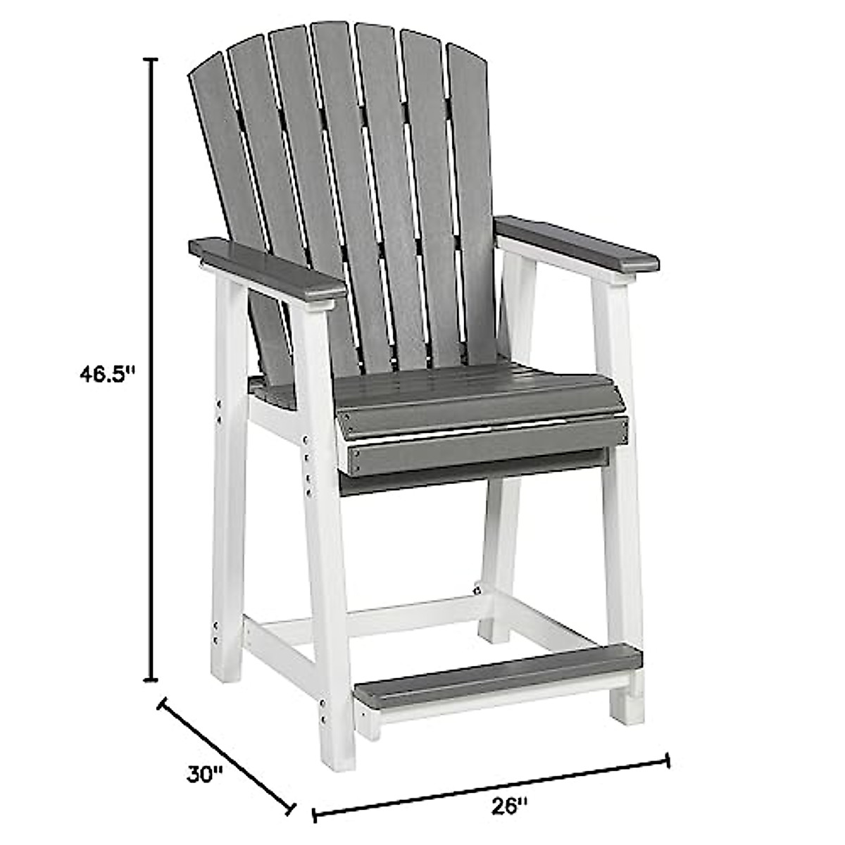 Signature Design by Ashley Outdoor Transville HDPE Patio Barstool, 2 Count, Gray