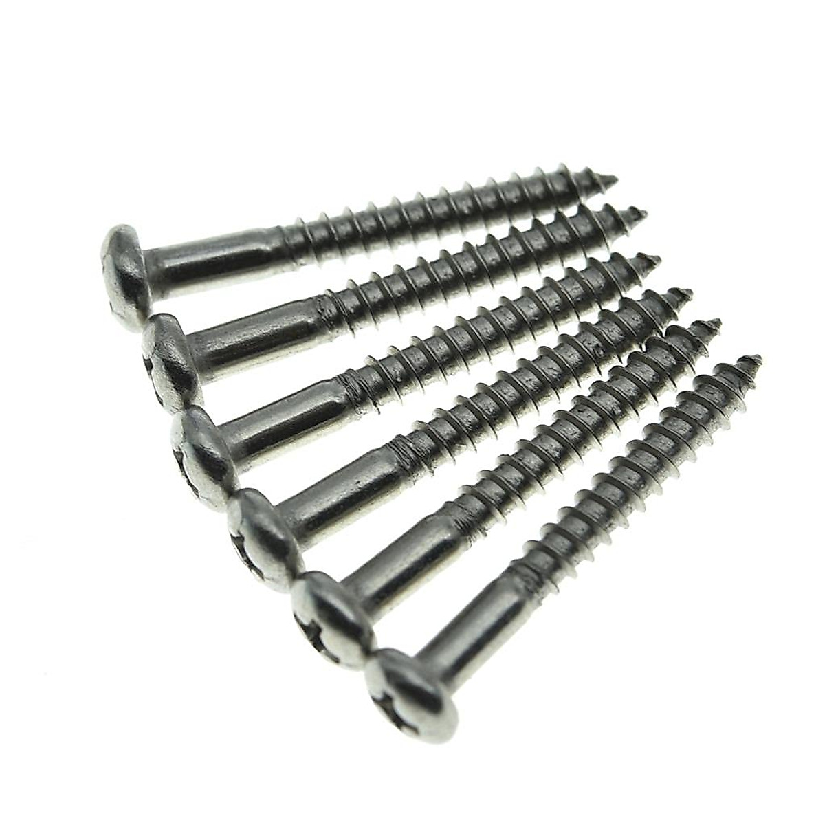KAISH 6-Pack Stainless Steel Phillips oval-head Vintage Style Guitar Tremolo Bridge Mounting Screws for Strat/Stratocaster