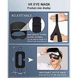 Moxluck VR Eye Mask Cover Breathable Sweat Band for Oculus Quest 2, Sweat Absorbing Oculus Face Cover for VR Fitness Apps & Supernatural and Best Saber Games（2pcs,Black）
