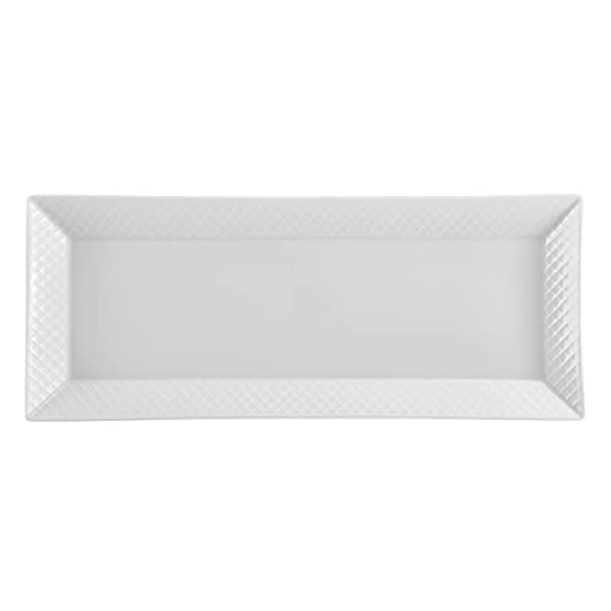 Mikasa Trellis Chip Resistant Set of 2 Platter Serving Tray, 12 and 15 inch, White
