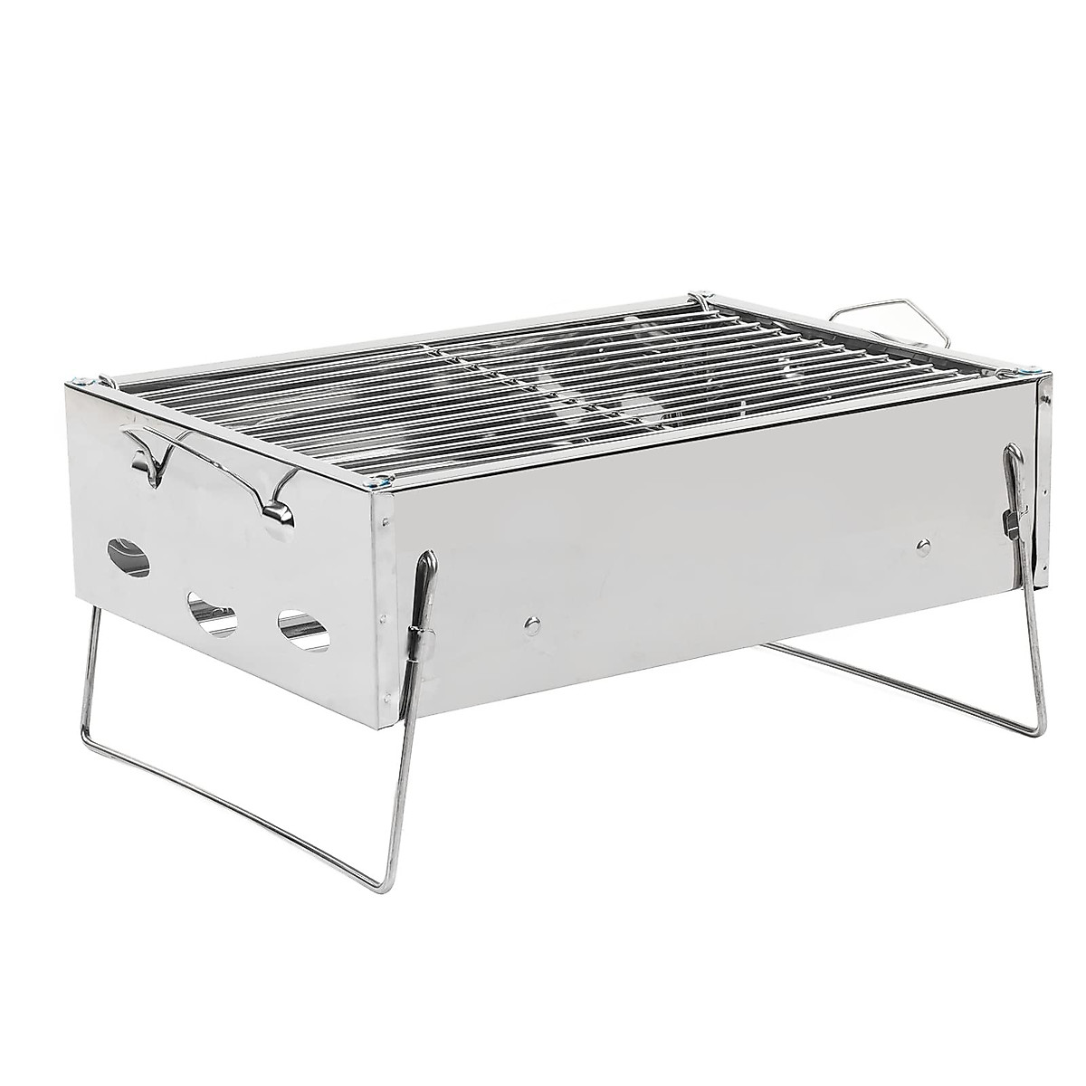 Premium Foldable Stainless Steel BBQ Grill - Portable Charcoal Grill for Outdoor Picnics, Camping, and Cooking Adventures