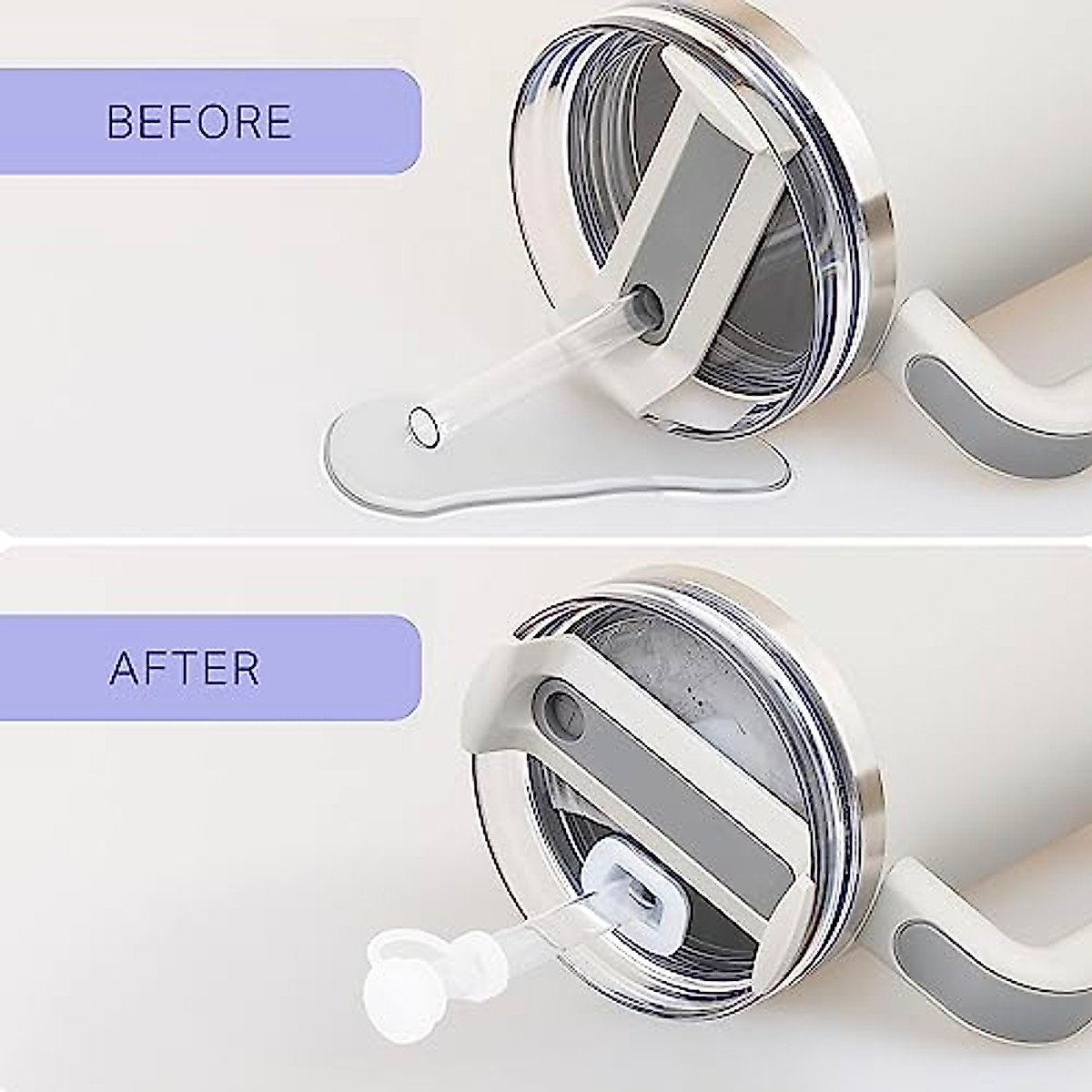 HUSFER Straw Cover, Stanley Cup Accessories, Spill Proof Stopper Set for Stanley Cup - 40oz 30oz, Stanley Straw Cover, Silicone Leak Stopper and Lid Plug for Tumbler Compatible with Stanley Cup (1.0)