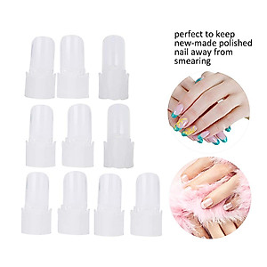 FILFEEL Nail Polish Protector, 20Pcs Manicure Cover Finger Varnish Nail Art Tips Clip Holder