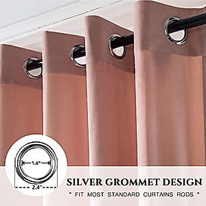 Tony's collection Blush Velvet Curtains 96 inches Super Soft Nursery Decor Room Darkening Curtains Privacy Protect Velvet Drapes for Kids Room/Slid Glass Door(52x95 Inch, Blush, 2 Panels)