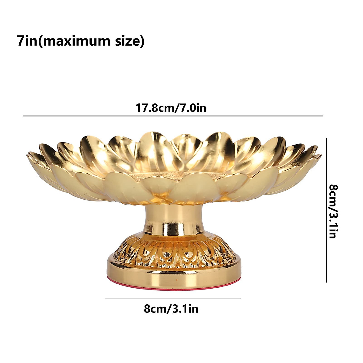 Decorative Tray Decor, Small Decorative Tray High Capacity Delicacy Offering Bowl Decorative Plate for Placing Fruit Worship Buddha(press 7 Inch Lace Heavy Fruit Plate)