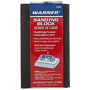 Warner Manufacturing Tool 34436 Sanding Block, Carded, in a Cut Carton