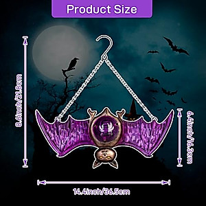 dreamskip Bats Solar Halloween Lights, Halloween Solar Lantern Outdoor, Halloween Bats Hanging Solar Lights, Bats Halloween Decoration for Outside, Yard, Party, Patio, Garden (Purple) (47062813)