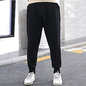 Looching 2 Pack Baby Toddler Boys Cotton Pants Solid Casual Pull on Jogger with Pockets Long Trousers for Kid Children