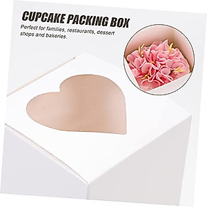 ULTECHNOVO 12pcs Boxes Cupcake Window Candy Box Mini Paper Cups Food Container Paper Boxes for Food Paper Small Cake Box Cake Holder Paperboard Pastry Box Paper Cupcake Box Pastry Boxes