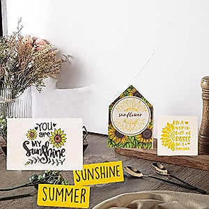 10 PCS Sunflower Tiered Tray Decor,Sunflower Farmhouse,Sunflower Tray,Sunflower Mini Rolling Pins,Faux Sunflower Flower,Sunflower Beaded Garland,You are My Sunshine Tiered Tray Decor,Home Decor Gift