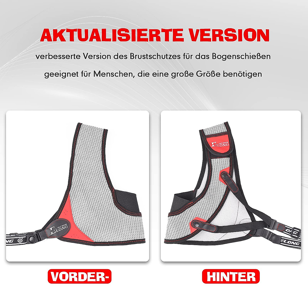 ELONG OUTDOOR Archery Chest Protector Upgraded Version Black Adjustable Simple Nylon Mesh Archery Chest Protector Free Size Outdoor Sports Hunting Shooting Chest Protector