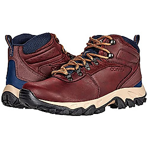 Columbia Men's Newton Ridge Plus II Waterproof Hiking Shoe, Madder Brown/Collegiate Navy, 9.5