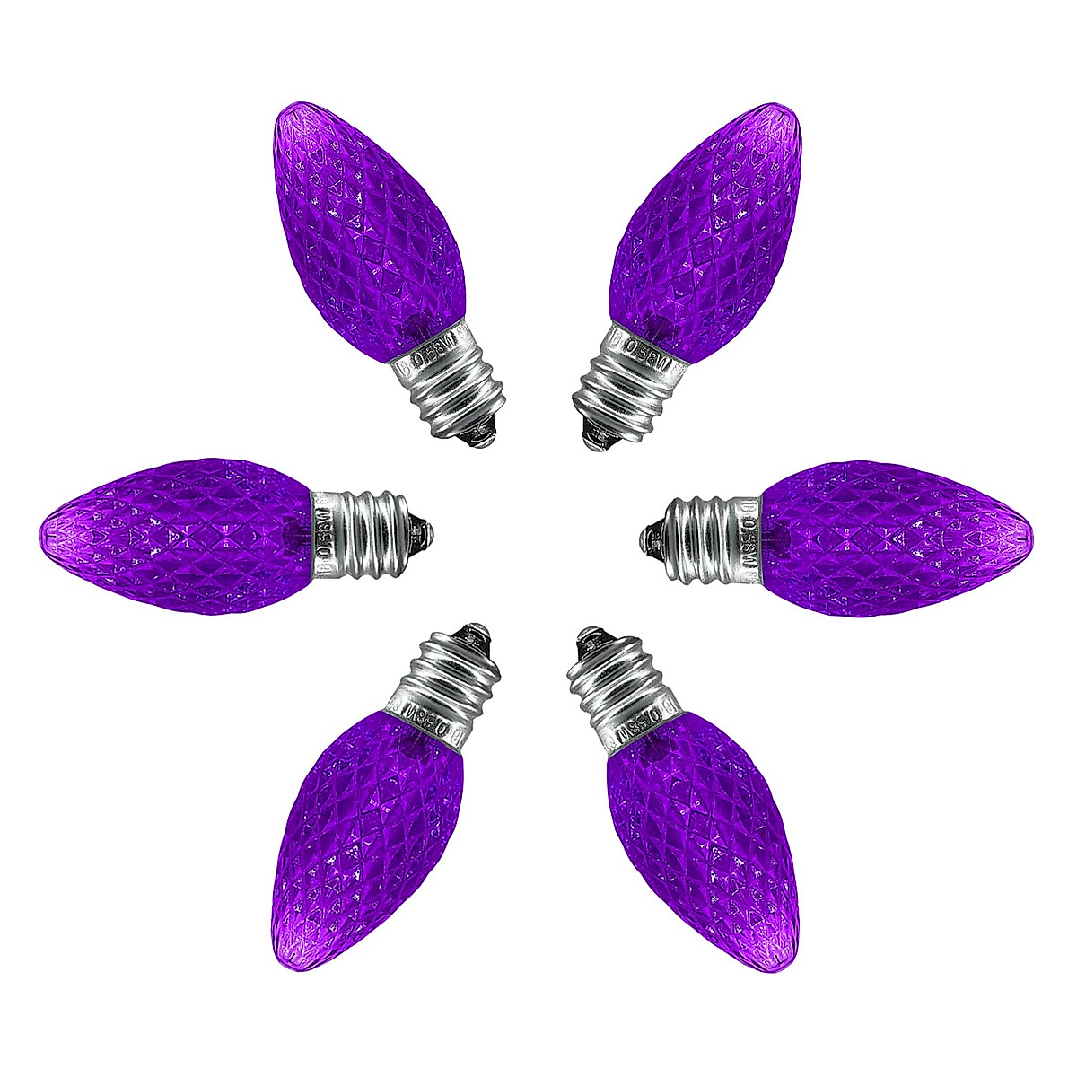 yongzhenlite UL Listed Box of 25 C7 Led Replacement Bulbs,2 SMD LEDs in Each C7 Dimmable Lights Bulb for Outdoor String Lights,Full Waterproof and Break Resistant (Purple Color)