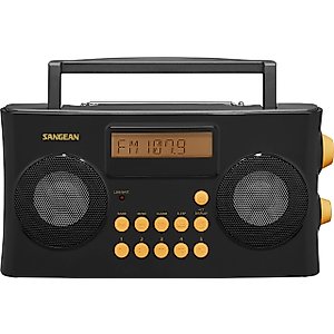 Sangean PR-D17 AM/FM-RDS Portable Radio Specially Designed for The Visually Impaired with Helpful Guided Voice Prompts, high Contrast Large Yellow Controls with Raised Symbols (Renewed)