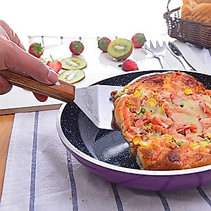 Super Leader 3 Piece Metal Spatula Set Stainless Steel with Wood Handle for BBQ Flat Top Grill, Pancake Flipper/Griddle Scraper/Hamburger Turner,Griddle Accessories