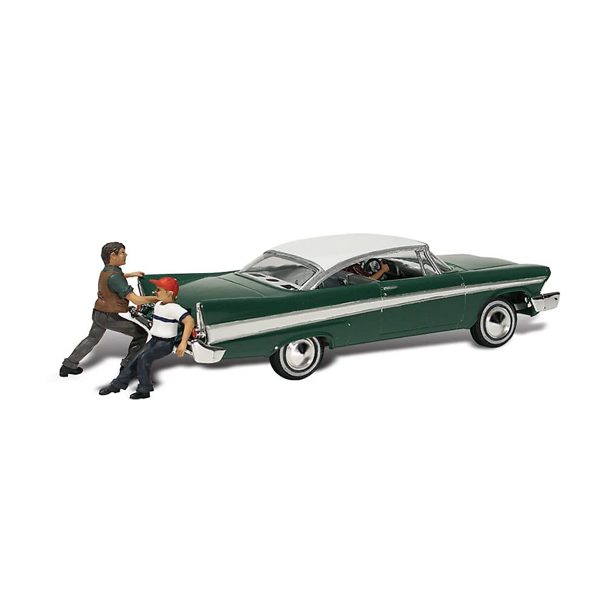 Shove It or Leave It 1950's Late Plymouth Car w/Figures N Scale Woodland