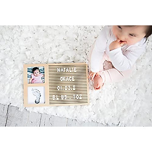 Pearhead Babyprints Letterboard Baby Handprint & Photo Frame, Wooden Customizable Letterboard for Baby, New Baby Keepsake
