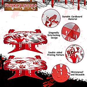 Zopeal 2 PCS Halloween Bloody Cupcake Stand Party Decorations Bloody Handprint Cupcake Holder Halloween Bloody Help Cake Holder Bloody Theme Dessert Stand for Dessert Cupcake Birthday Party Supplies