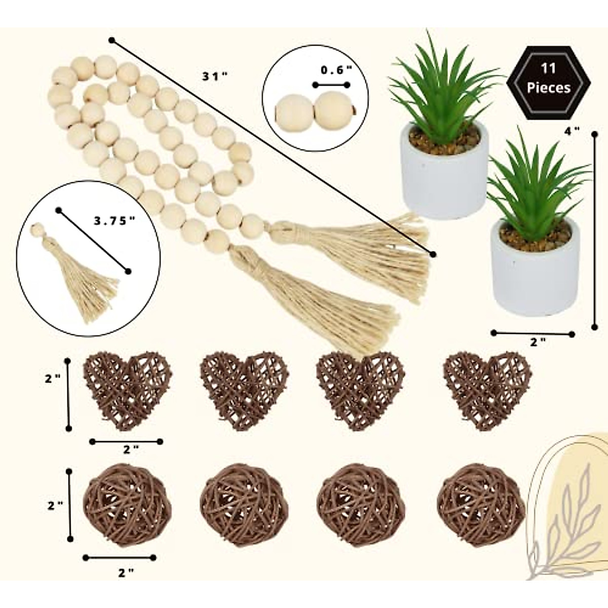 Mahinoko 18 PCs Farmhouse Tiered Tray Stand with Tier Tray Decor - Incl 2 Artificial Succulent Plants - Housewarming Gift New Home Sweet Home - Kitchen Decor Tier Tray Decor Set