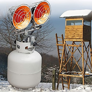 ProCom Tank-Top Propane Heater - Double Burner, 30,000 BTU, Model# PCTT30, Silver