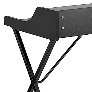 EMMA + OLIVER Black Computer Desk with Top Shelf