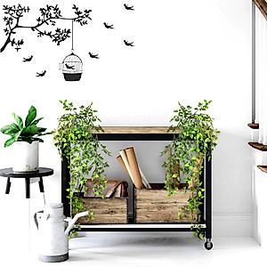 Opulence Star Artificial Hanging Plants, 2 Pack Fake Hanging Plant Fake Potted Greenery Plants Faux Eucalyptus Vine, Pothos Ivy Pea Pods for Home Wall Shelf Patio Garden Indoor Outdoor Decor