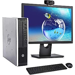HP 8200 USFF Computer Desktop PC, Intel Core i5 3.1GHz Processor, 8GB Ram, 120GB Solid Drive, WiFi | Bluetooth, 1080p Webcam, Wireless Keyboard & Mouse, 19 Inch Monitor, Windows 10 (Renewed)