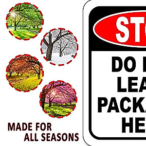 Stop Do Not Leave Packages Here Outdoor Aluminum Signs - Delivery Instructions - Delivery Sign - Package Delivery Box Instructions - Package Box for Outside Sign - Home Front Porch Sign - 8.5" X 10"